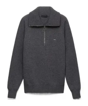 Prada Wool And Cashmere Polo Sweater - Slate Ash