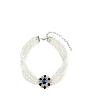 SELF-PORTRAIT Double-stranded Pearl And Crystal Choker - No