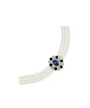 SELF-PORTRAIT Double-stranded Pearl And Crystal Choker