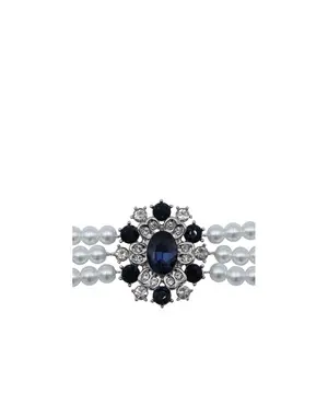 SELF-PORTRAIT Double-stranded Pearl And Crystal Choker