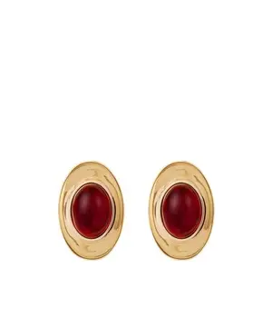 Givenchy Sculpted Gem Earrings In Metal And Resin - Yellow