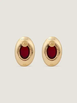 Givenchy Sculpted Gem Earrings In Metal And Resin