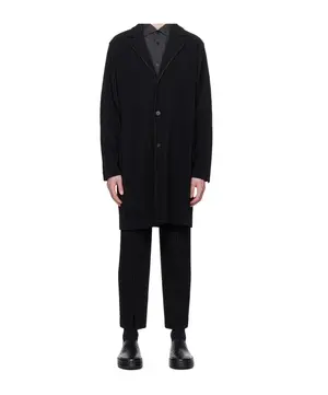 Issey Miyake Plissé Single-breasted Coat