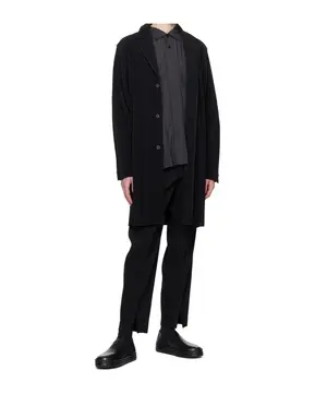 Issey Miyake Plissé Single-breasted Coat
