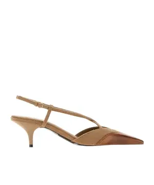 Miu Miu Pointed Toe Slingback Kitten Heels