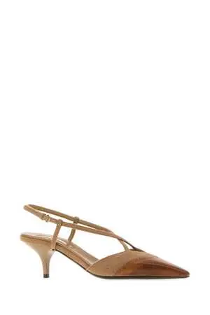 Miu Miu Pointed Toe Slingback Kitten Heels