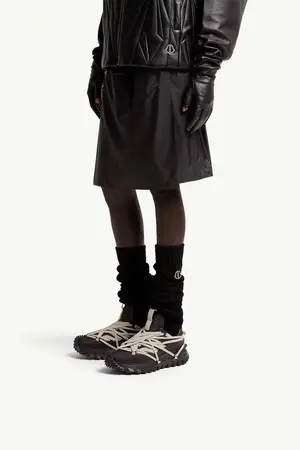 Moncler Trailgrip Megalace Leather Sneakers - Black