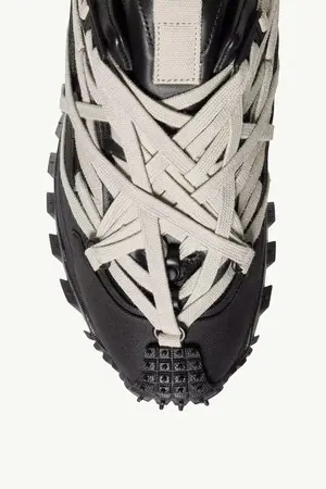 Moncler Trailgrip Megalace Leather Sneakers - Black