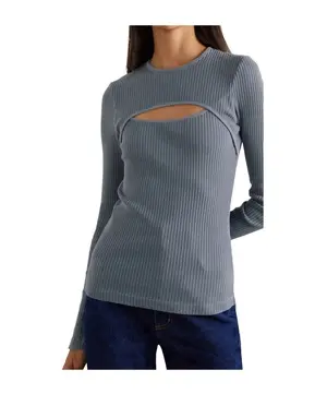 AGOLDE Cutout Ribbed Cotton Top
