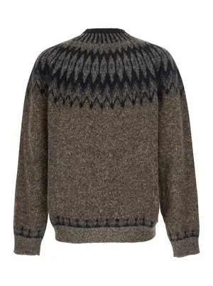 ROBERTO COLLINA Jacquard Crew Neck Knitted Sweater