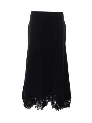 Zimmermann Lace Trim Midi Skirt - Black