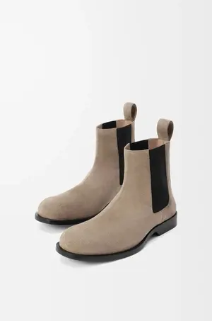 Loewe Bobine Chelsea Bootie In Suede Calfskin