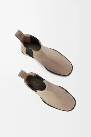Loewe Bobine Chelsea Bootie In Suede Calfskin