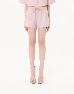 Valentino Garavani Plaid Shorts With V Logo Detail - Pink