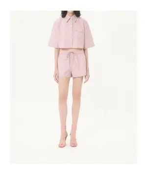 Valentino Garavani Plaid Shorts With V Logo Detail - Pink