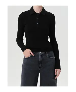 AGOLDE Collared Long-sleeve Top