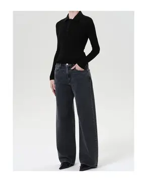AGOLDE Collared Long-sleeve Top
