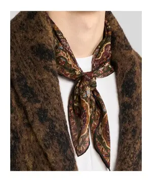 Etro Silk-blend Jacquard Scarf With Houndstooth Motif And Print