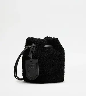 TOD'S Micro Shearling Bucket Bag