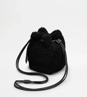 TOD'S Micro Shearling Bucket Bag