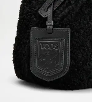 TOD'S Micro Shearling Bucket Bag