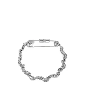 Balenciaga Diy Pin Bracelet In Shiny Silver