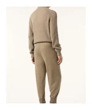 Loro Piana Ribbed Knit Pullover With Zip Neck - Beige