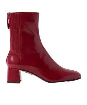 AQUAZZURA Leather Block-heel Boots - Purple-red