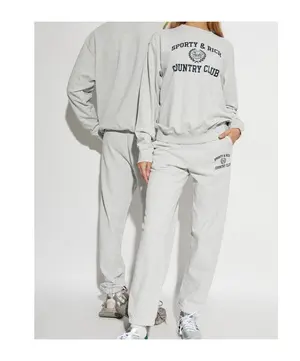 SPORTY  RICH Sporty Rich Varsity Crest Crewneck Sweatshirt