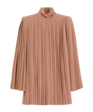 Valentino Garavani High-neck Pleated Tunic Top