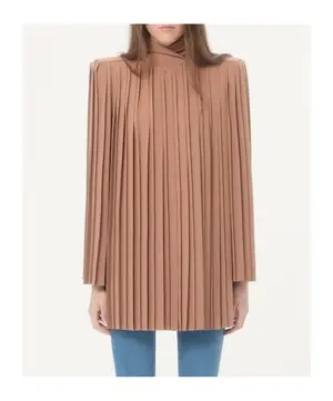 Valentino Garavani High-neck Pleated Tunic Top