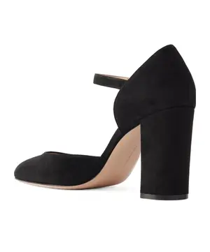 GIANVITO ROSSI Suede Block Heel Mary Jane Pumps - No
