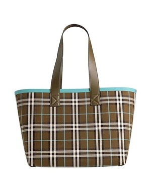 Burberry Large Printed Canvas And Leather Tote Bag - Green