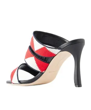 Manolo Blahnik Geometric Print High Heel Sandals