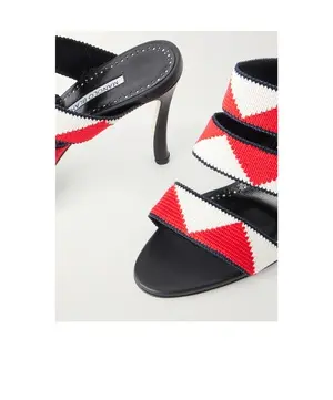 Manolo Blahnik Geometric Print High Heel Sandals
