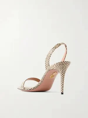 AQUAZZURA Polka-dot Leather Slingback Sandals