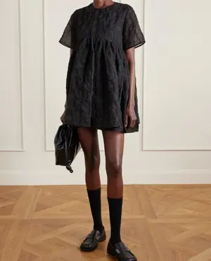 Cecilie Bahnsen Pleated Tie-waist Tulle Dress