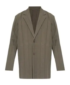 Issey Miyake Homme Plissé Pleated Striped Blazer