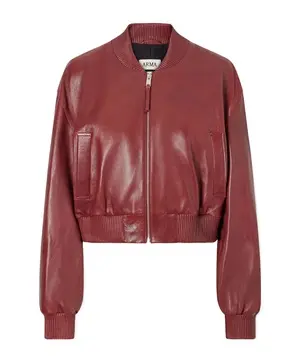 ARMA Hannan Leather Bomber Jacket - Red