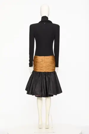 Valentino Garavani Long-sleeved High-neck Draped Dress