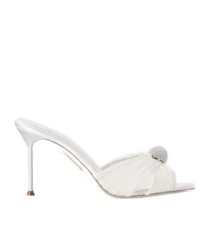 AQUAZZURA Embellished Chiffon Mules - No