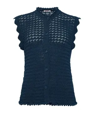 ERES Highneck Lace Top - Blue