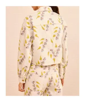 Ulla Johnson Floral Cropped Denim Jacket