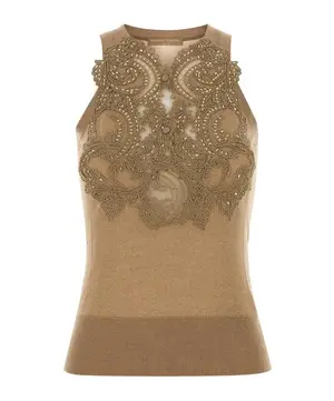 Ermanno Scervino Lace Trim Knitted Top