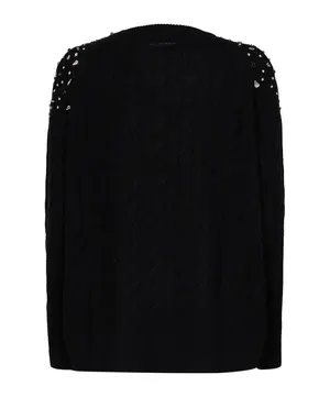 ERMANNO FIRENZE Embellished Cable-knit Sweater