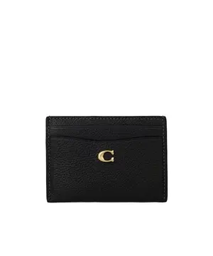COACH Solid Color Card Holder - Black