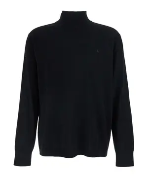 Calvin Klein Merinos Mock-neck Knitted Sweater - Black