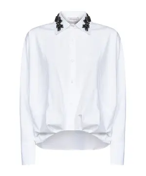 ERMANNO FIRENZE Embellished-collar Long-sleeve Shirt