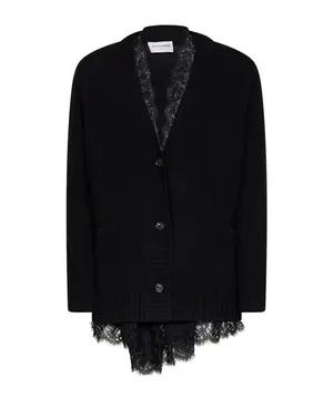 ERMANNO FIRENZE Lace-trim Button-up Cardigan