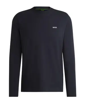 Hugo Boss Long T-shirt With Iconic Logo - Black